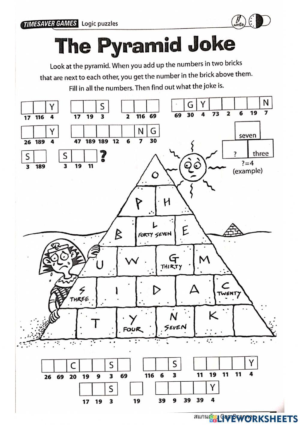 the pyramid joke online exercise for | Live Worksheets