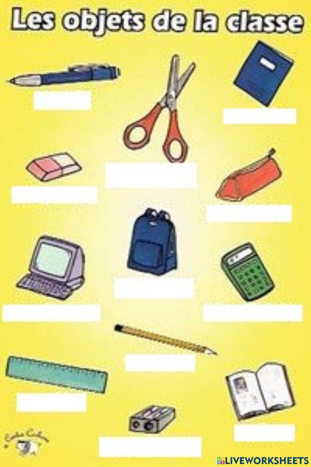 Objets worksheet | Live Worksheets