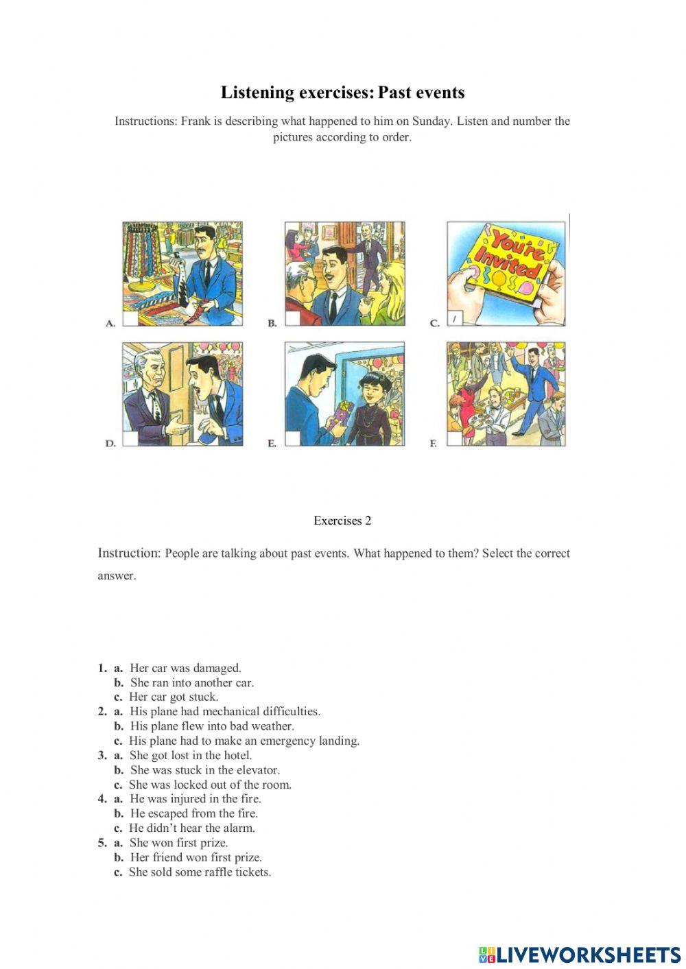 Past events online activity for 6th | Live Worksheets