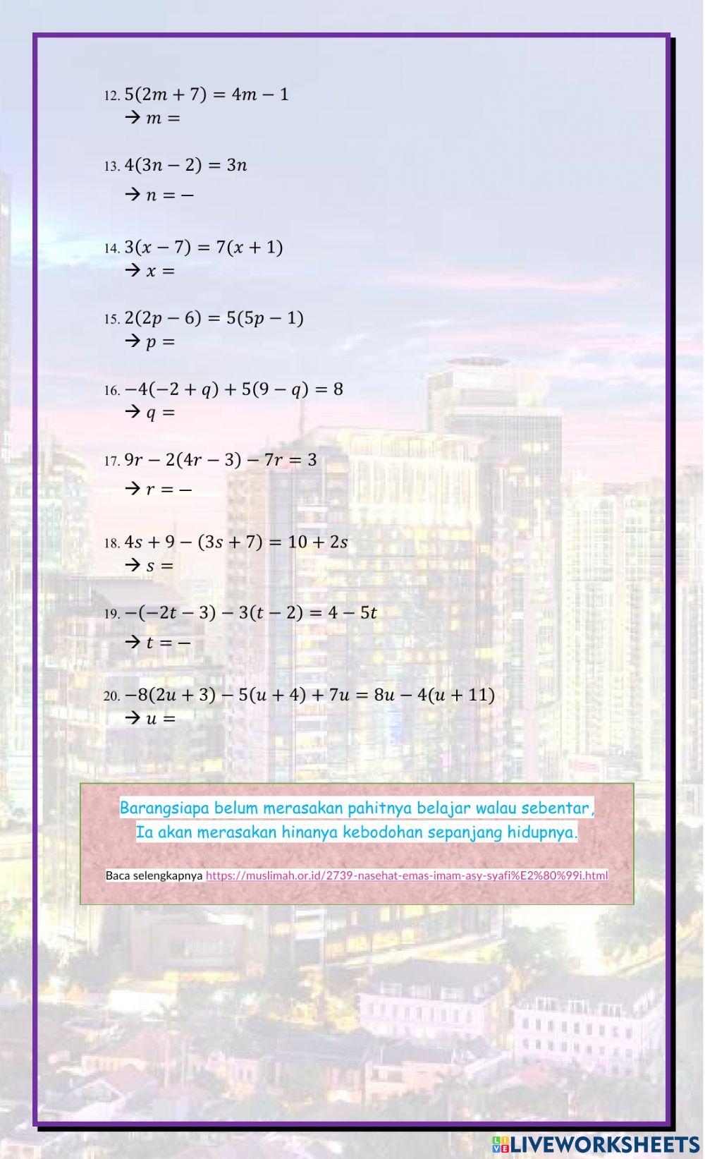 PSLV Latihan 1 worksheet | Live Worksheets