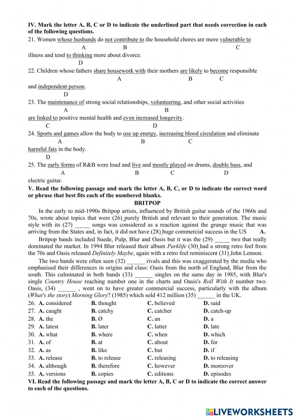 Mid term practice interactive worksheet | Live Worksheets
