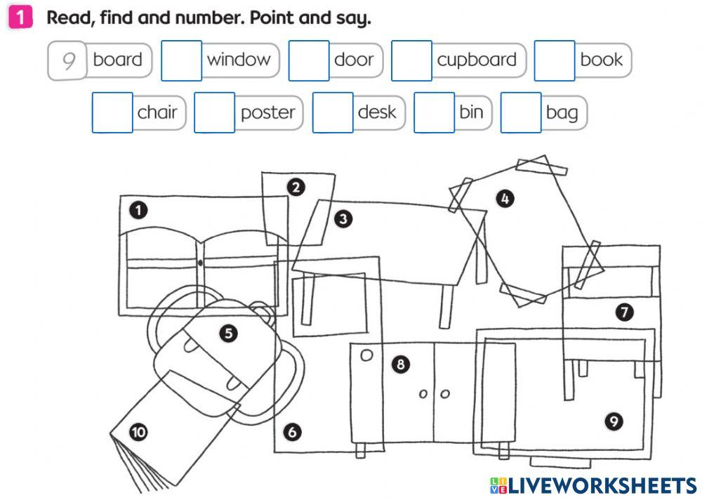 School things online exercise for 1 | Live Worksheets