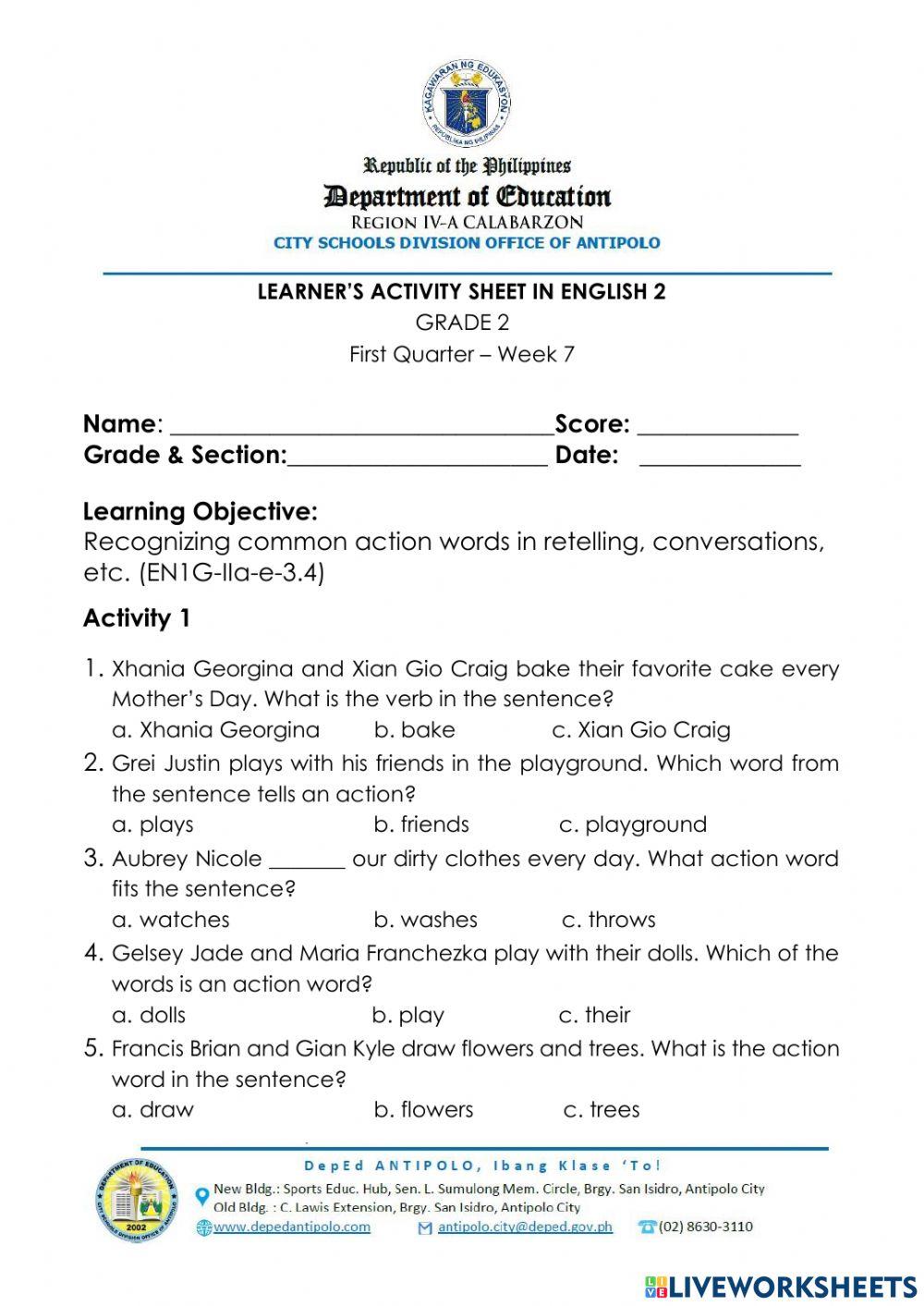 Q1,English-Gr2-LAS-Week 7 1607639 | Liza P. Caliste