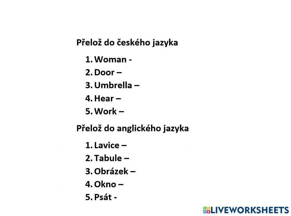 Vocab test online exercise for 5 | Live Worksheets