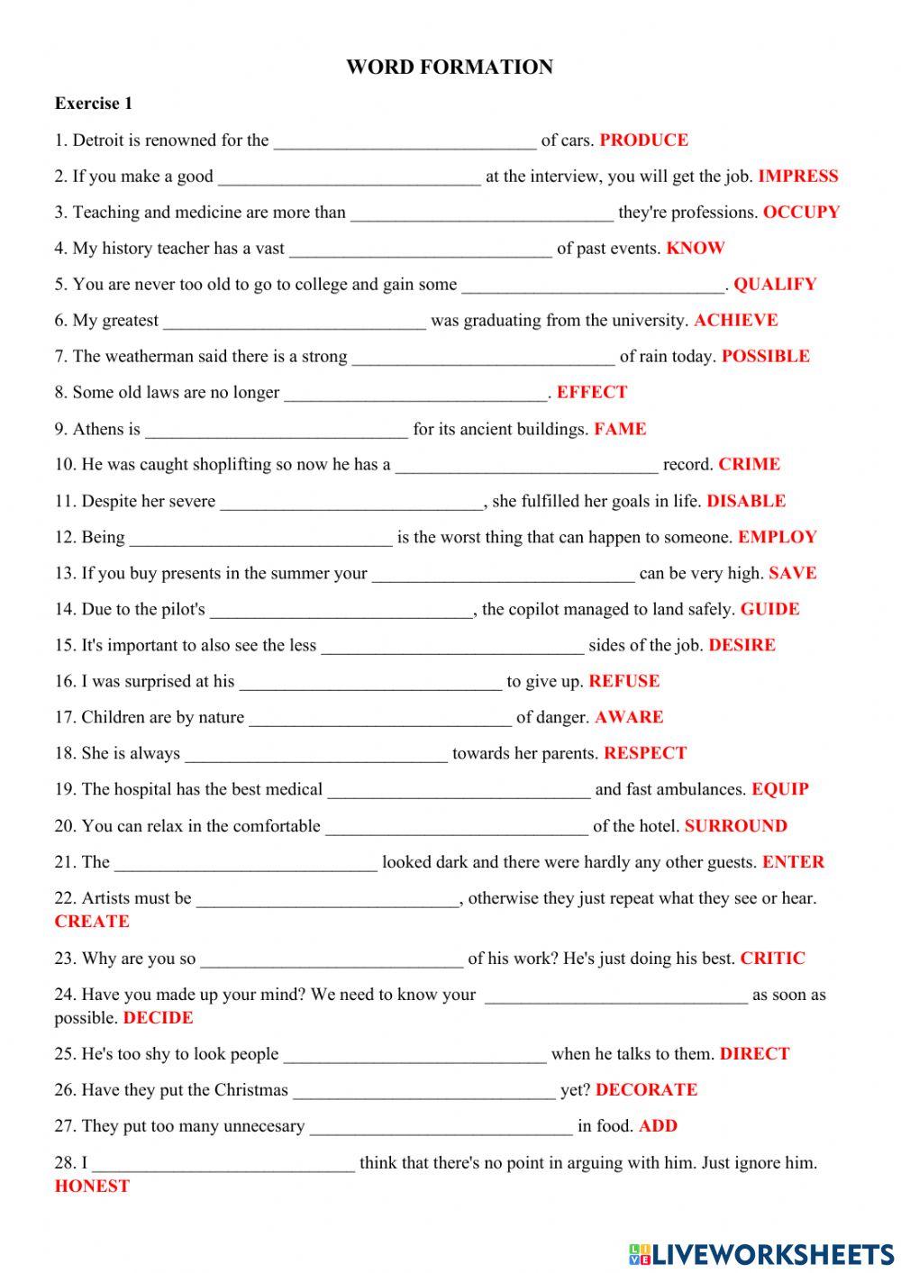 6766406 | Word formation - exercises | bella_1992