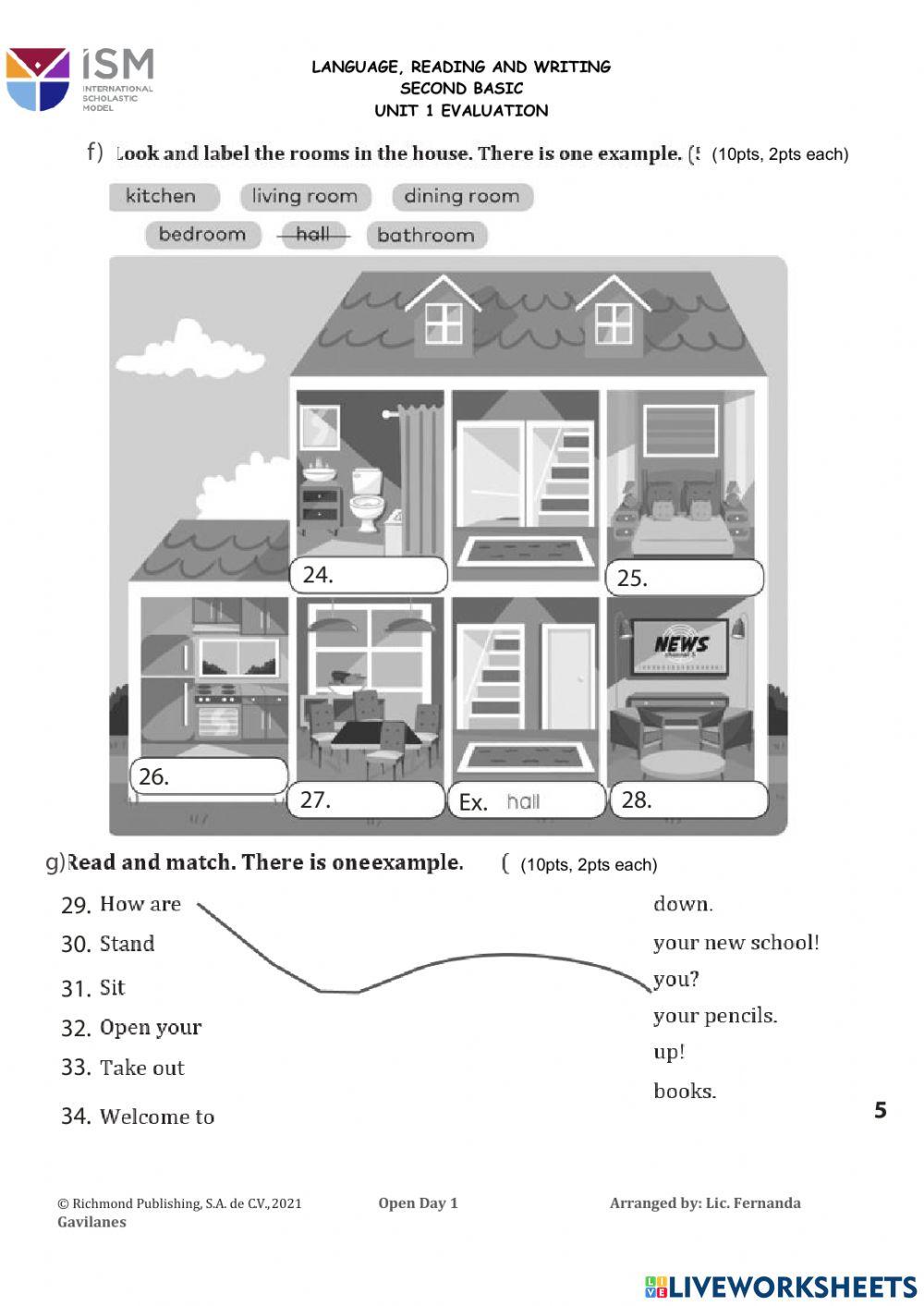 Language Unit 1 Test 4127132 | Adriana Racines | Live