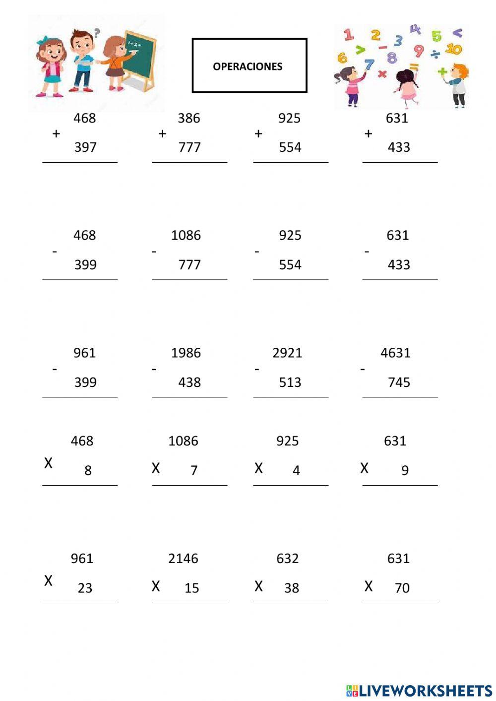 Operaciones variadas 1609136 | RebecaOrtiz | Live