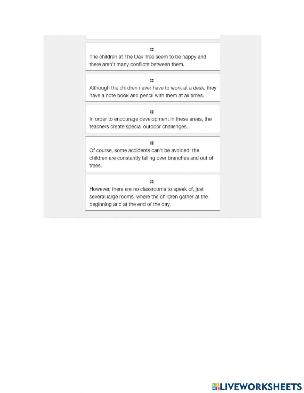 The oak tree | LiveWorksheets | 1609205