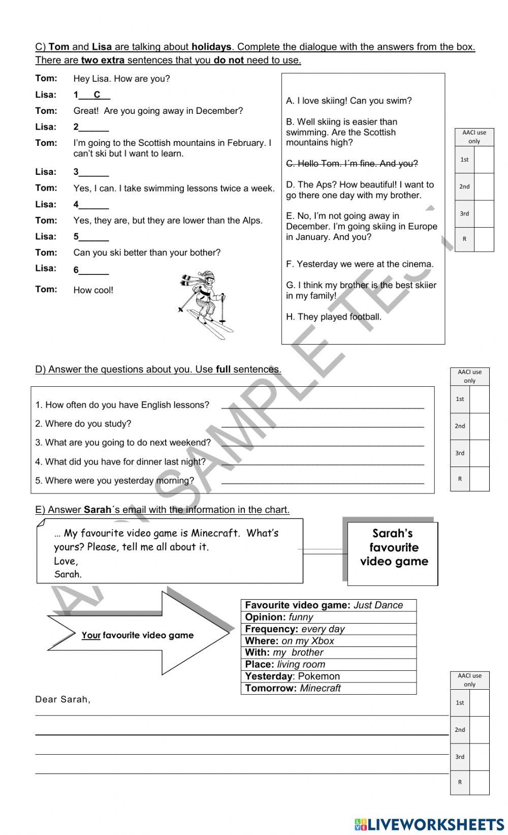 KIDS 4- FINAL EXAM 2021 online exercise for | Live Worksheets
