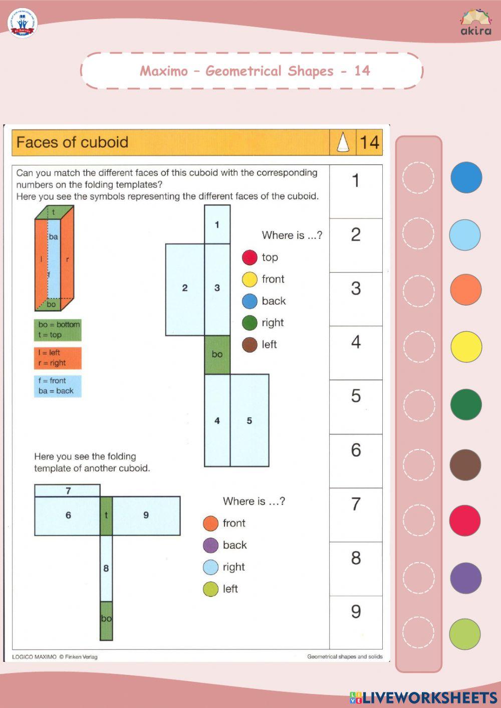 Maximo - Geometrical Shapes - 14 online exercise for | Live Worksheets