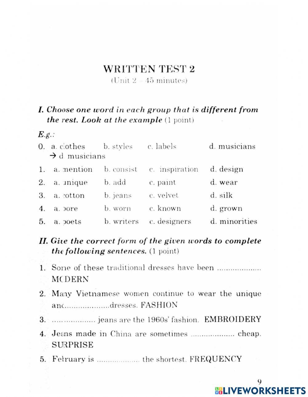 1610257 | Test 1+2 | Thuhuong98 | LiveWorksheets