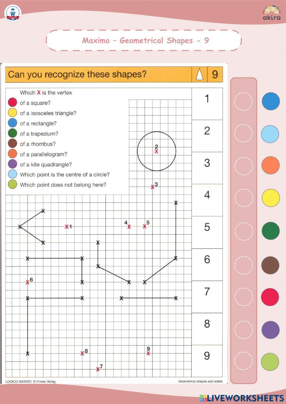 Maximo - Geometrical Shapes - 9 online exercise for | Live Worksheets