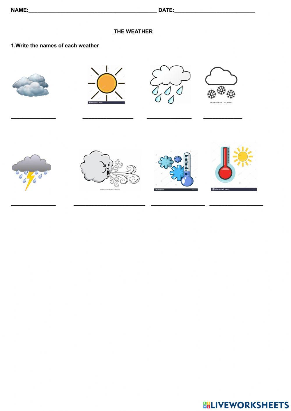 The weather online exercise for 2º/3º | Live Worksheets