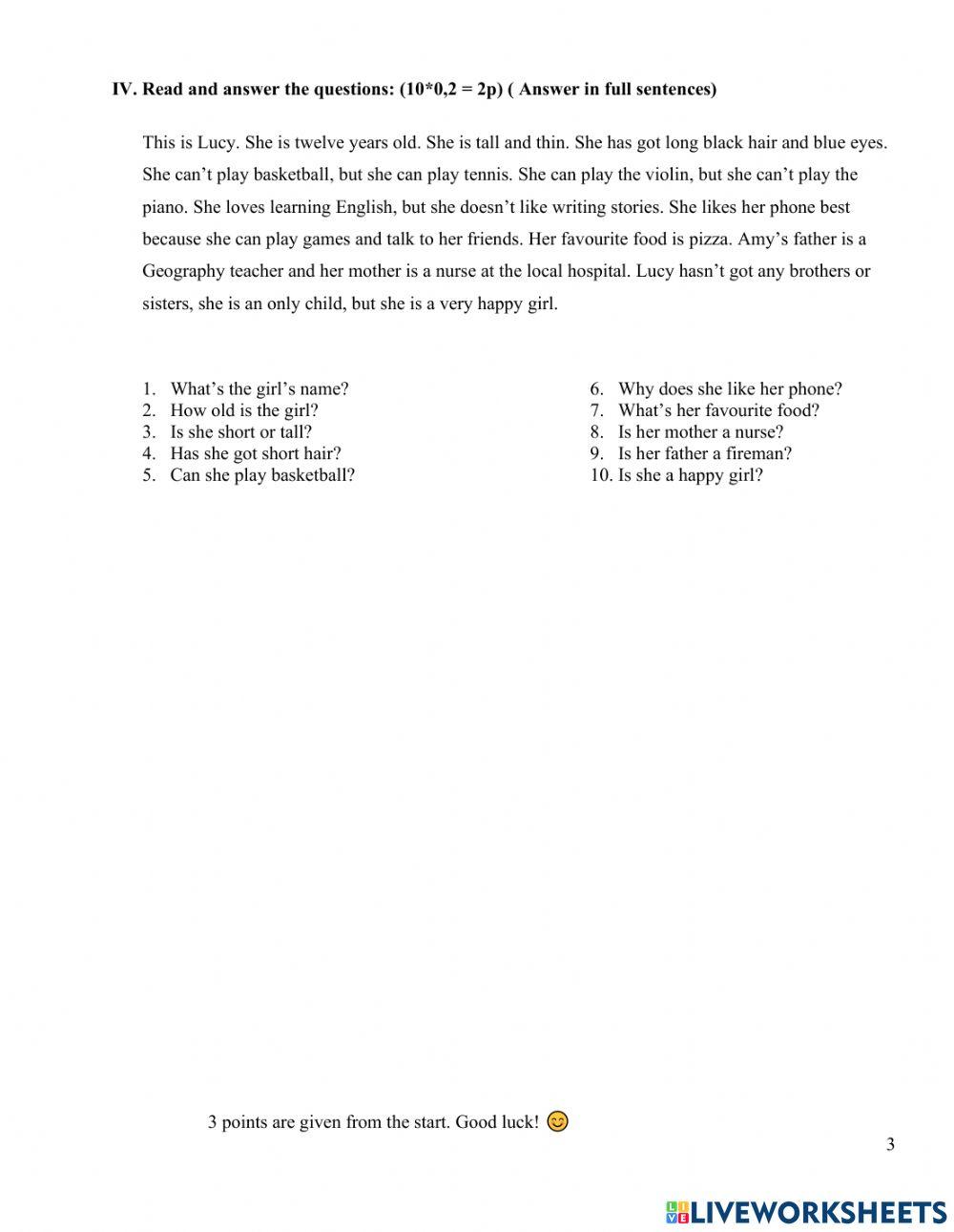 3rd grade test … | Free Interactive Worksheets | 6766933