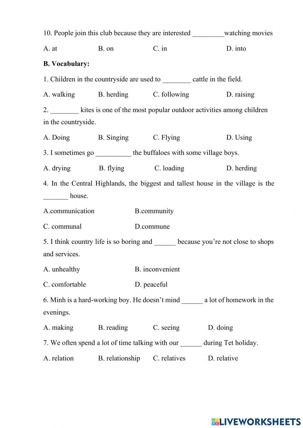 GRADE 8 - REVISION - PART 1 online exercise for | Live Worksheets