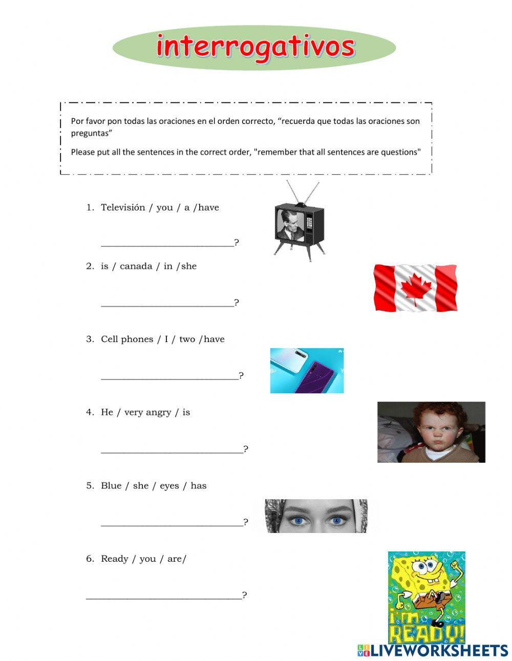 Interrogative to be and to have worksheet | Live Worksheets