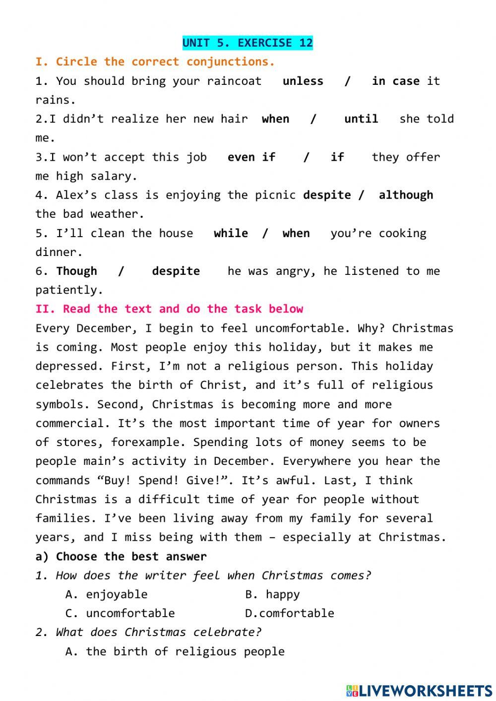 U5 interactive activity | Live Worksheets