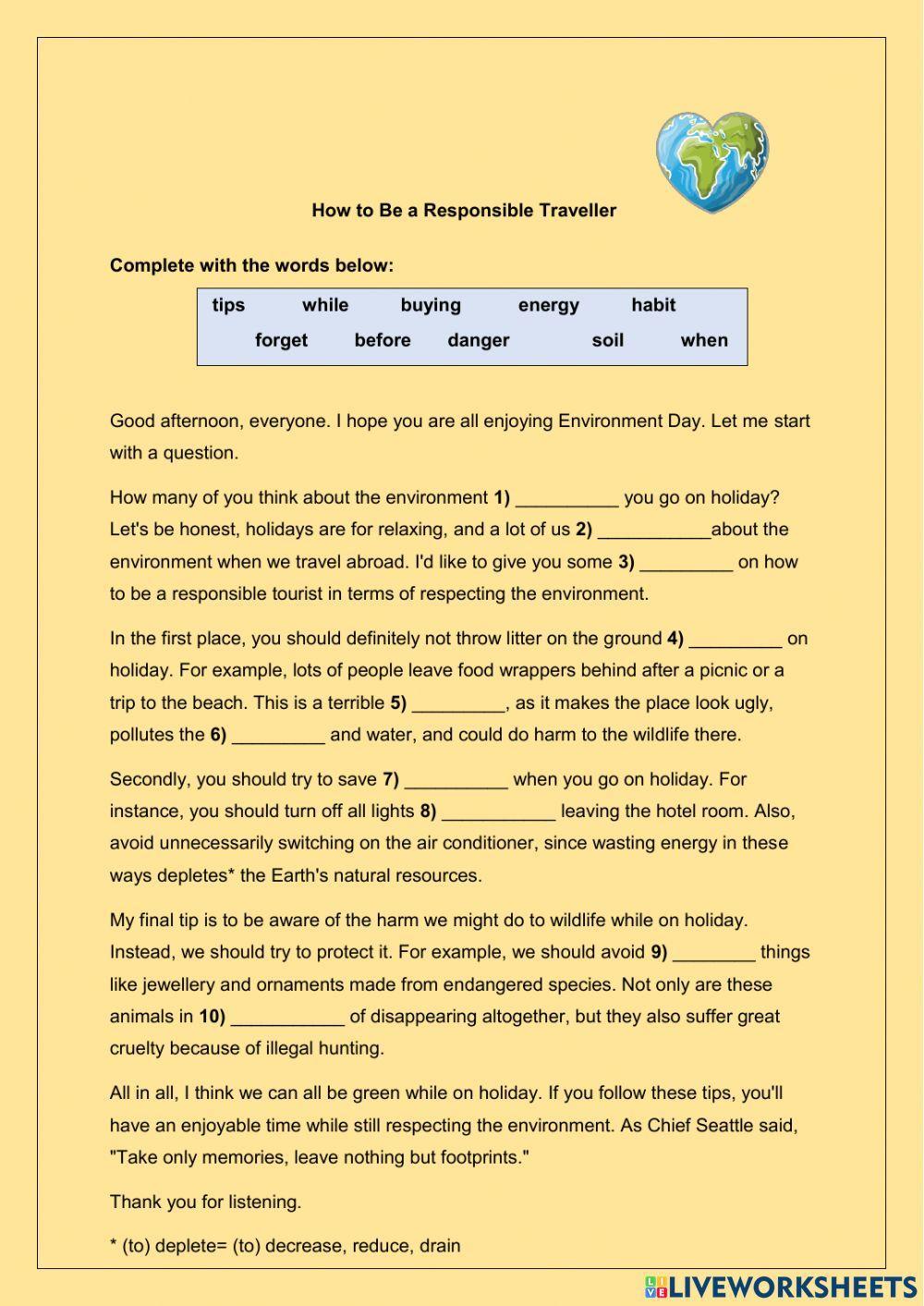 Responsible Worksheets