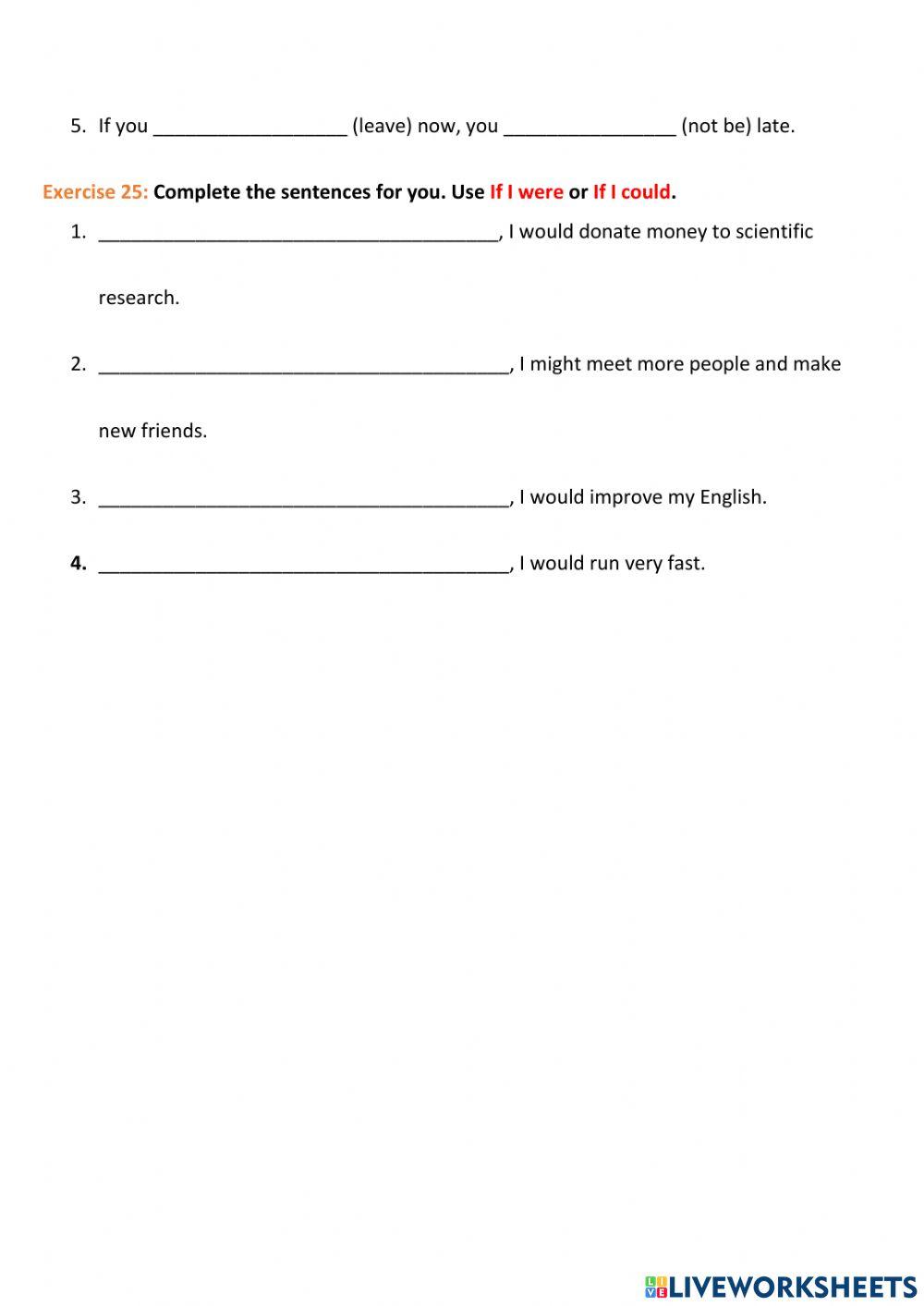 2 conditional worksheet | Live Worksheets