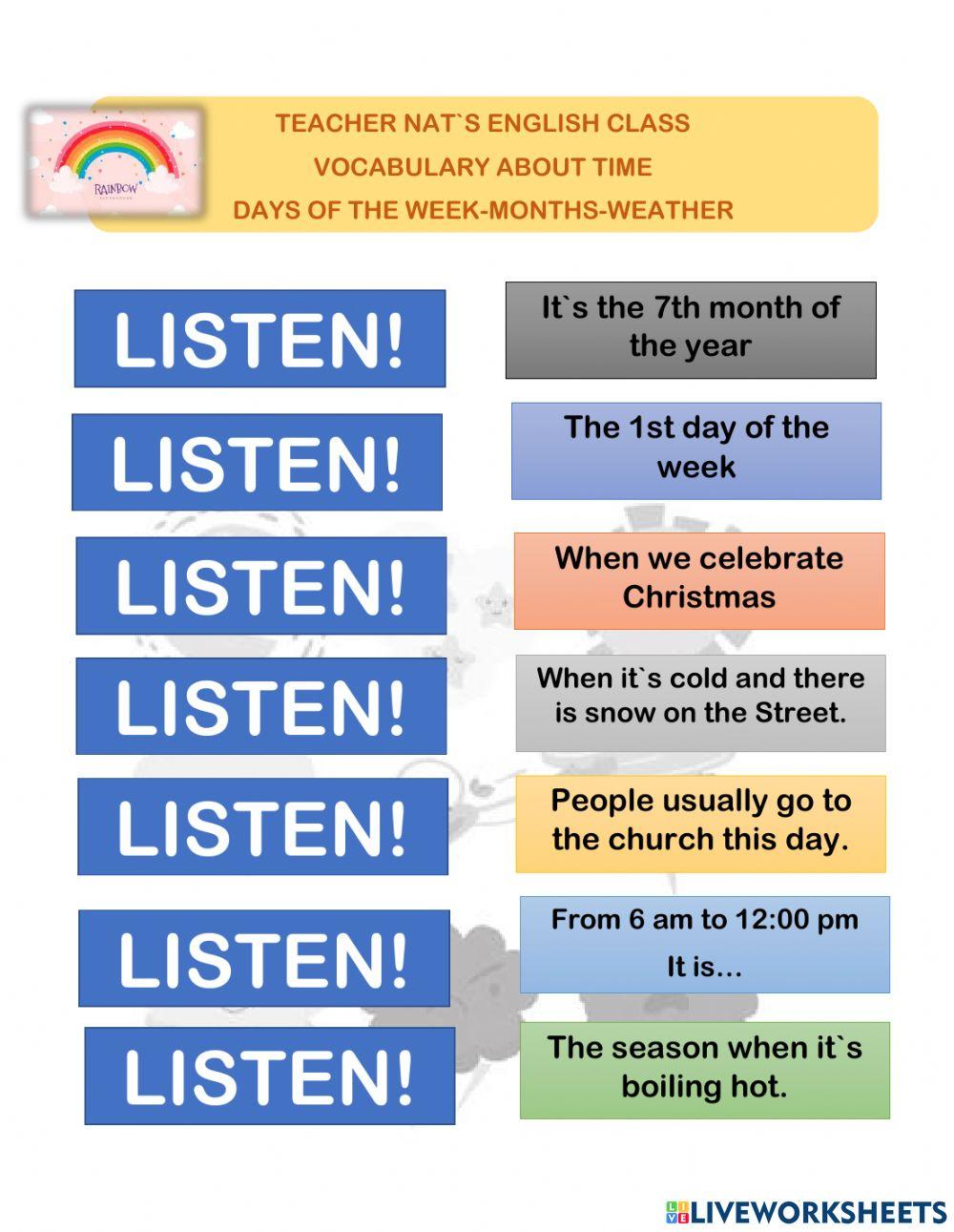 Listening Practice online exercise for Basic | Live Worksheets