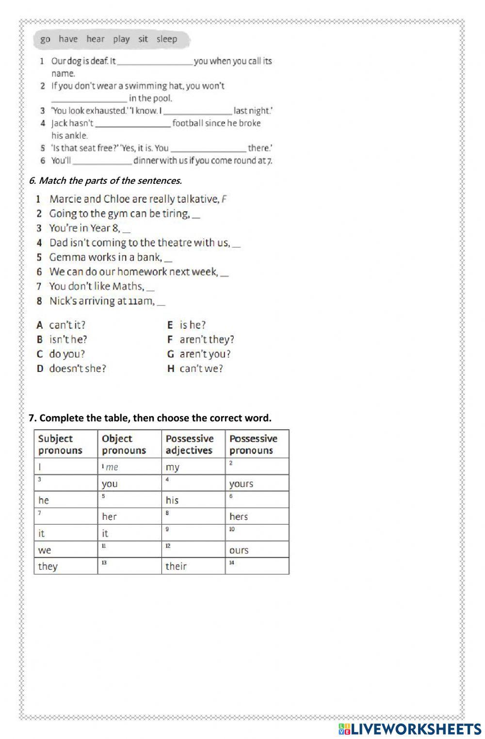 Assessment term 4 worksheet | Live Worksheets