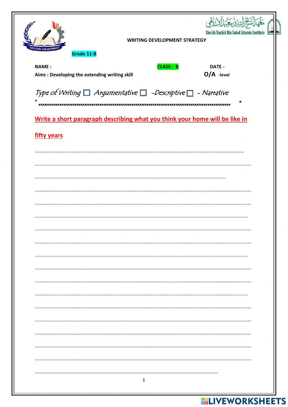 Writing Unit 3-… | Free Interactive Worksheets | 5232504