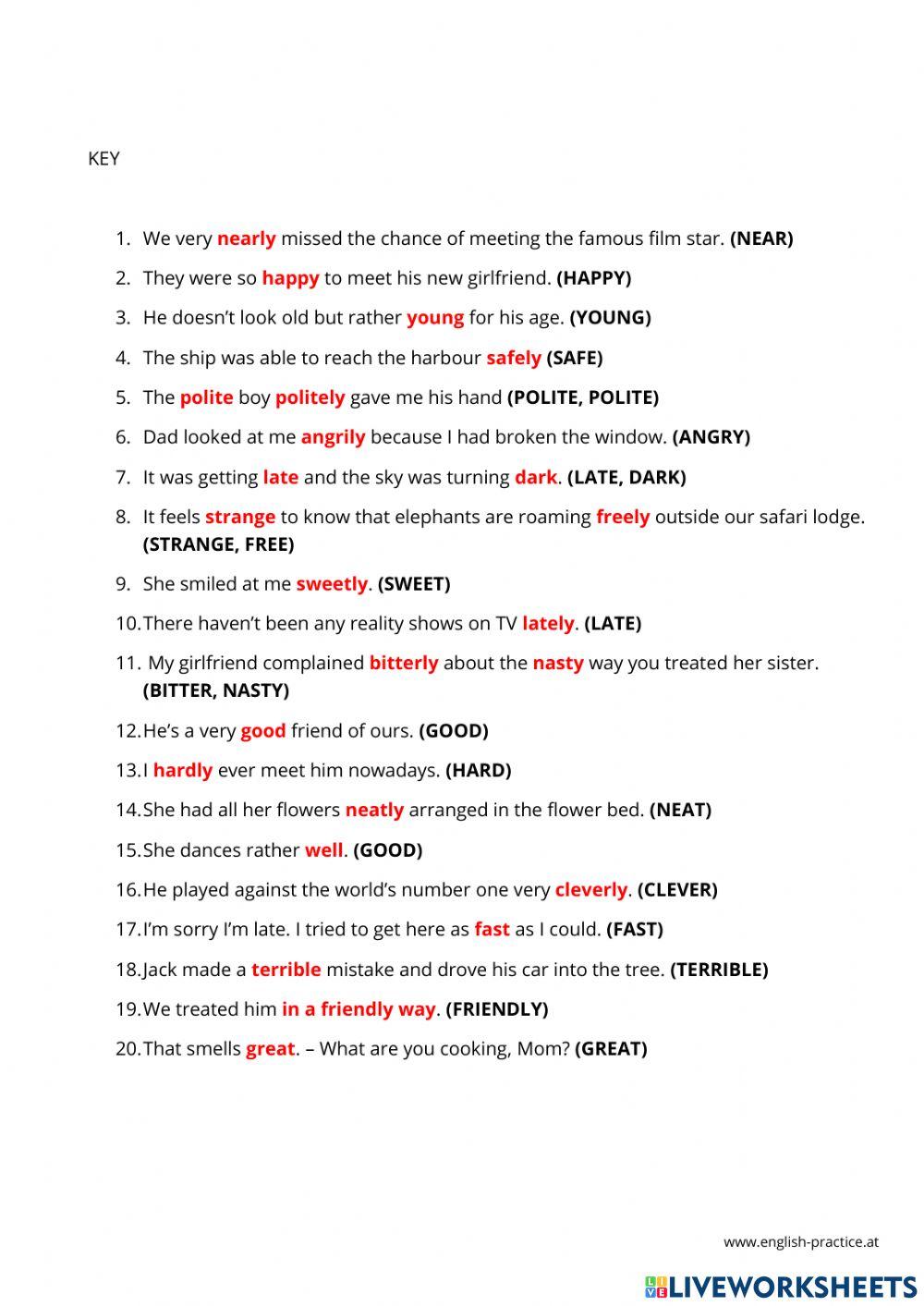 Word classes | Free Interactive Worksheets | 1612687