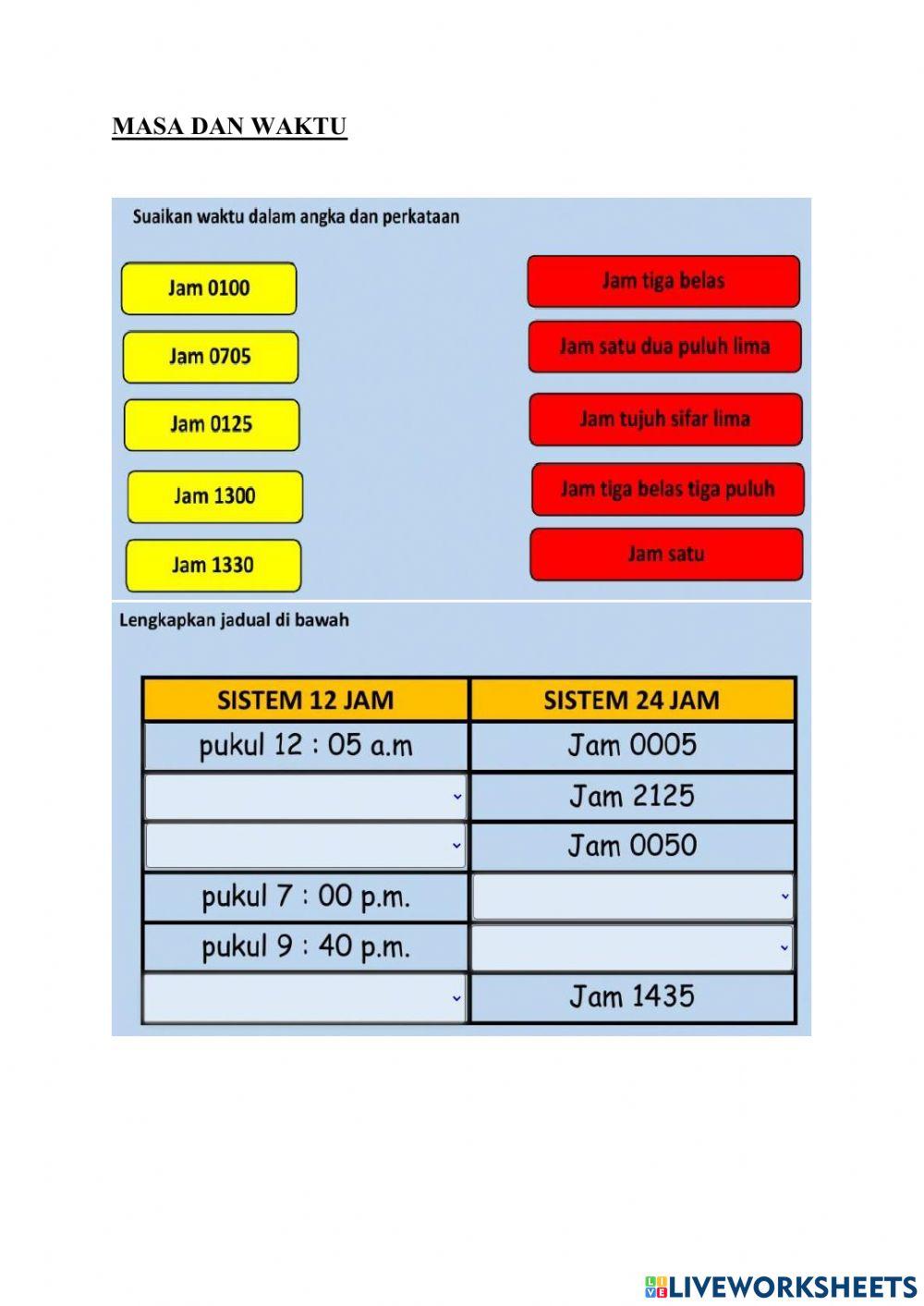 sistem 12 jam dan sistem 24 jam 0754 | Mnasron | Live