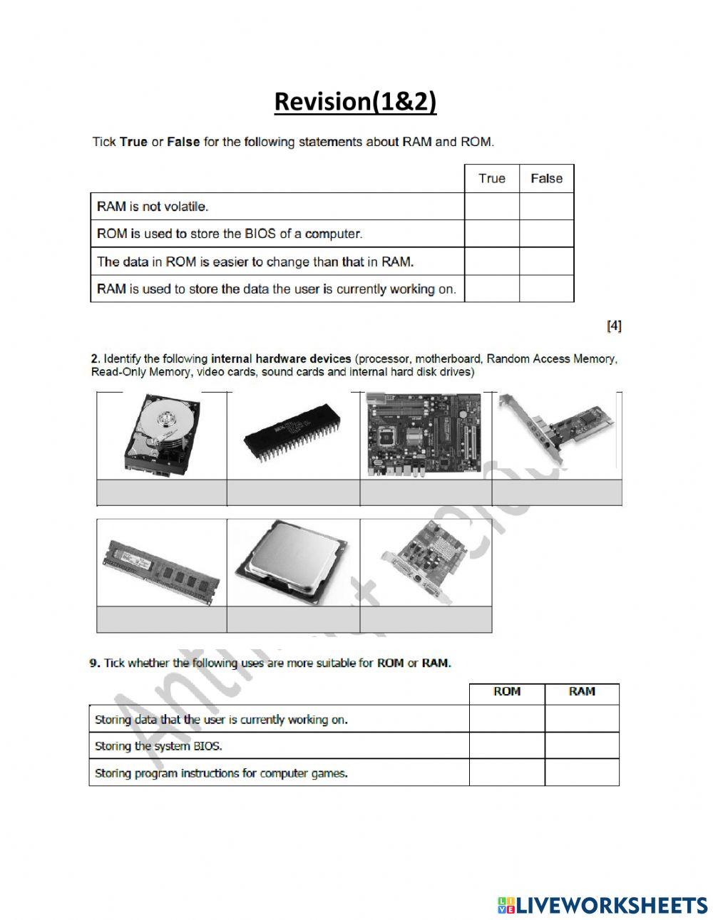 Revision(ch1-2) 3974111 | semi_2002pk | Live Worksheets