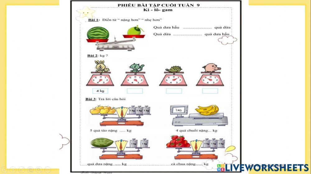 Kg | Live Worksheets