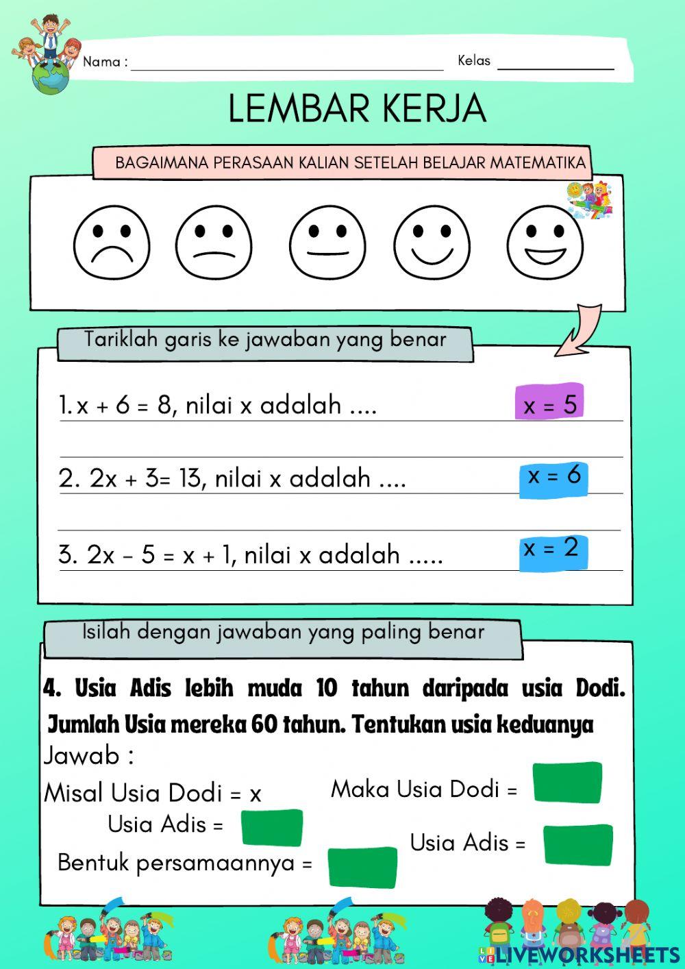 Soal plsv worksheet | Live Worksheets