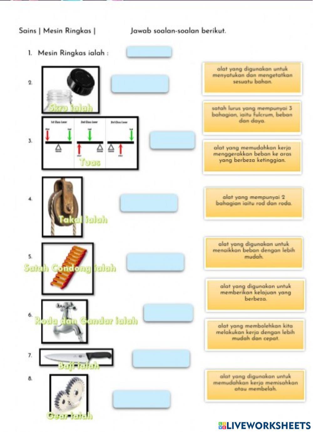 Mesin Ringkas activity for 4-7 | Live Worksheets