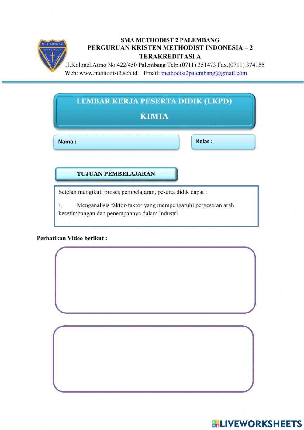 Kesetimbangan pergeseran 1614279 | Hotma_ria | Live