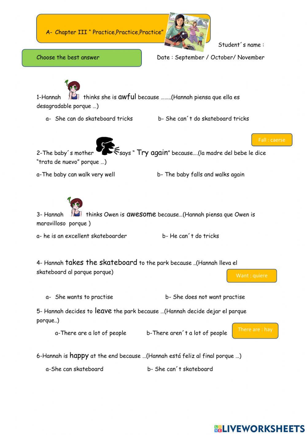 Practice,Practice.. worksheet | Live Worksheets