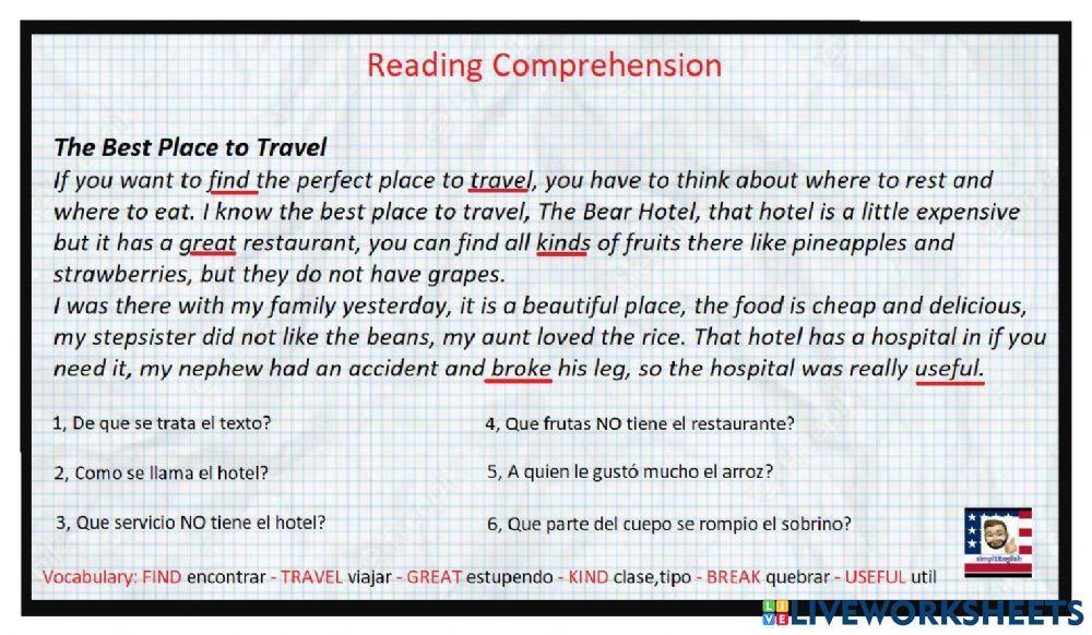 Reading Compreh… | Free Interactive Worksheets | 1614480