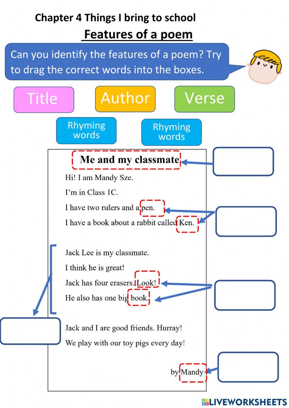 P1-liveworksheet-poem 4170624 | komc | Live Worksheets