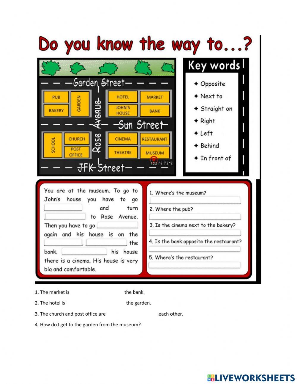 Directions online exercise for 12 | Live Worksheets