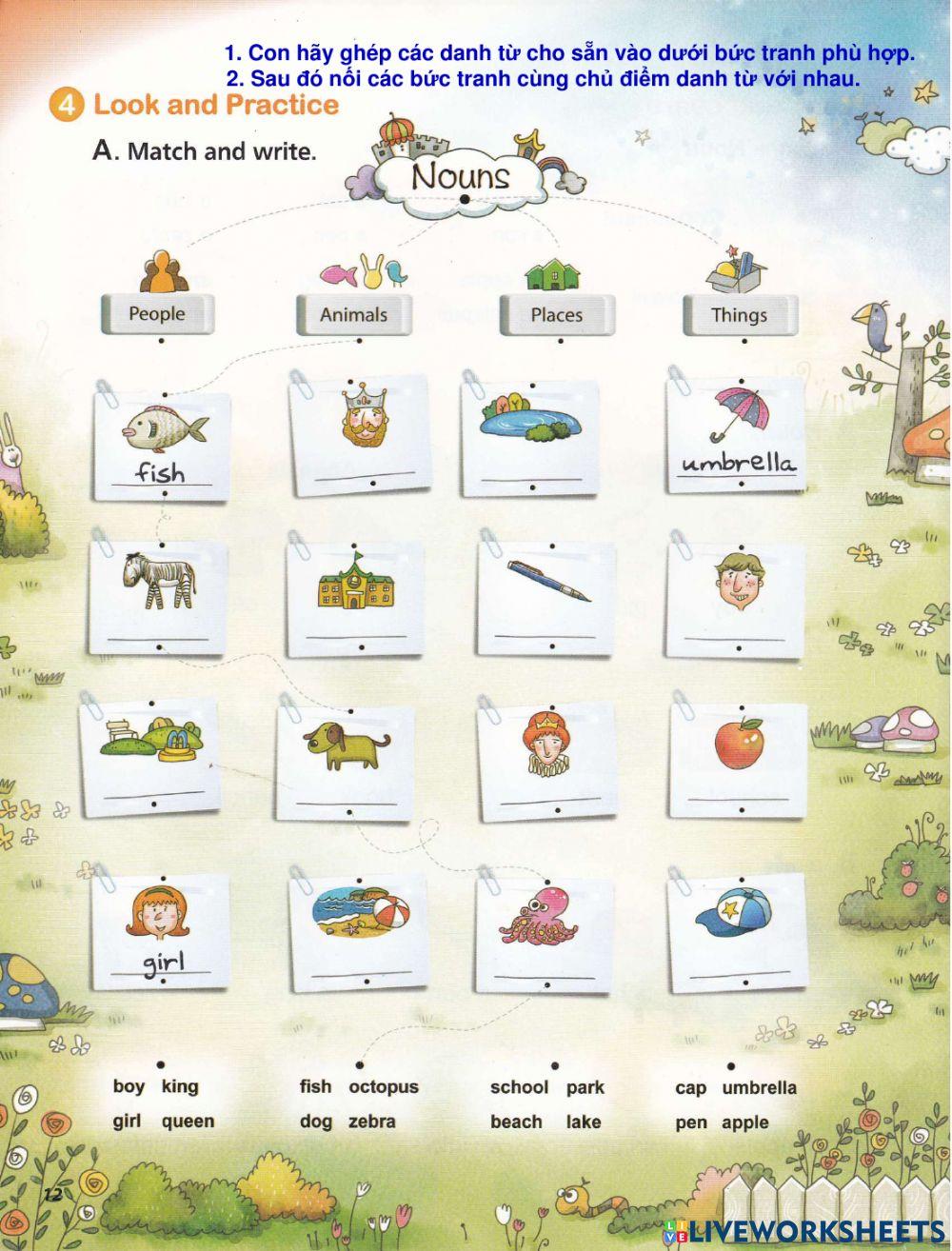 Nouns online exercise for Elementary | Live Worksheets