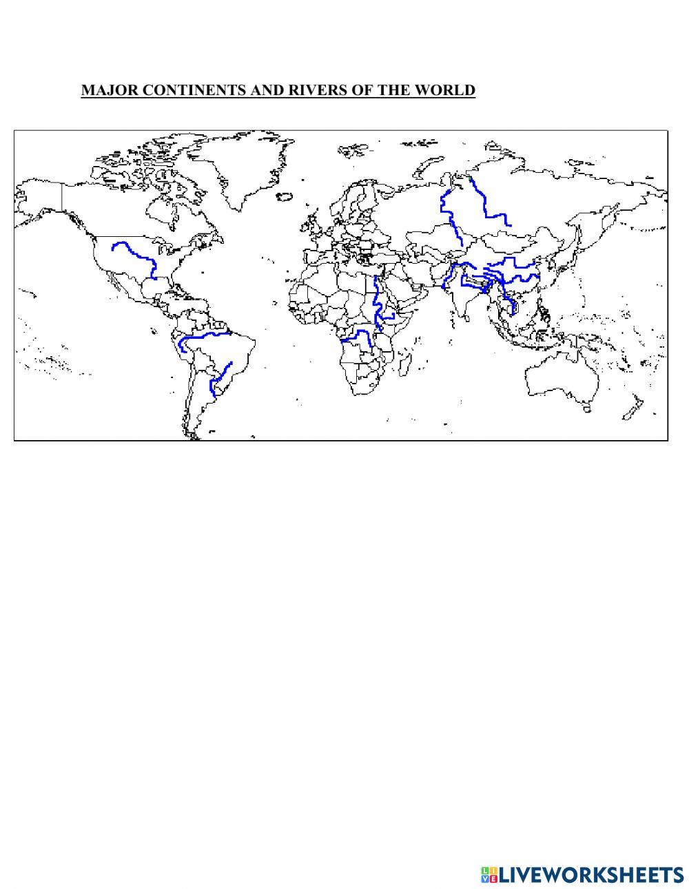 GRADE 11 GEOGRAPHY WORKSHHET- MAJOR RIVERS 5233105