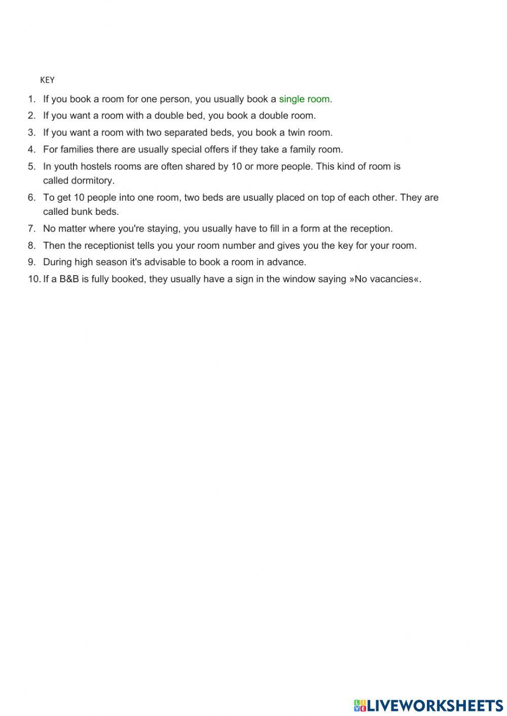 Accommodation 4060791 | katjadra | LiveWorksheets