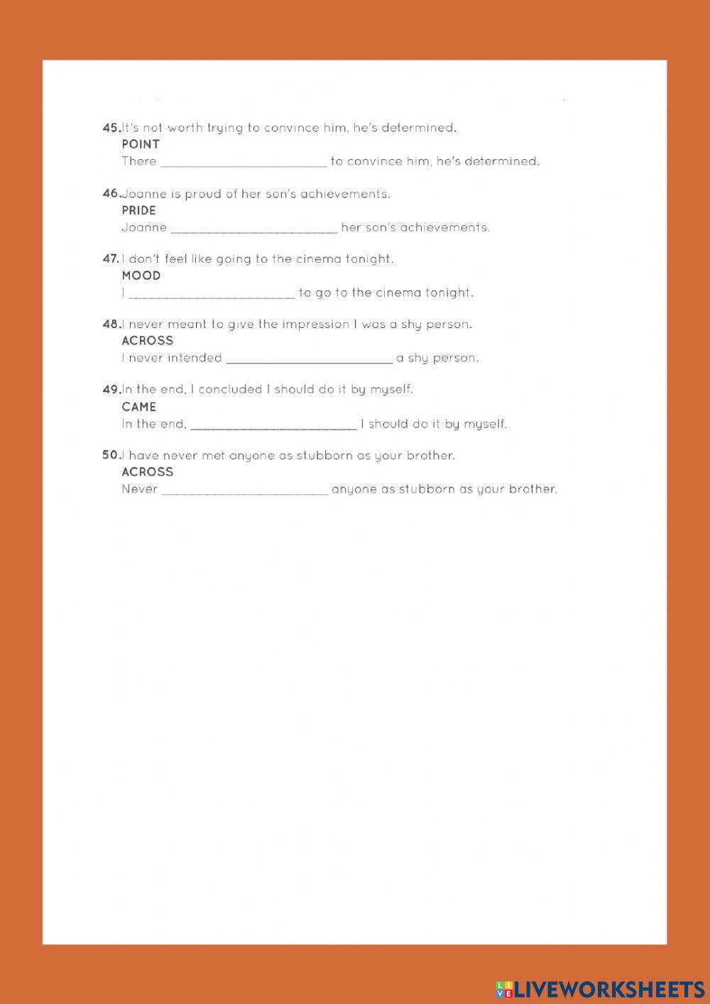 Word transforma… | Free Interactive Worksheets | 1615060