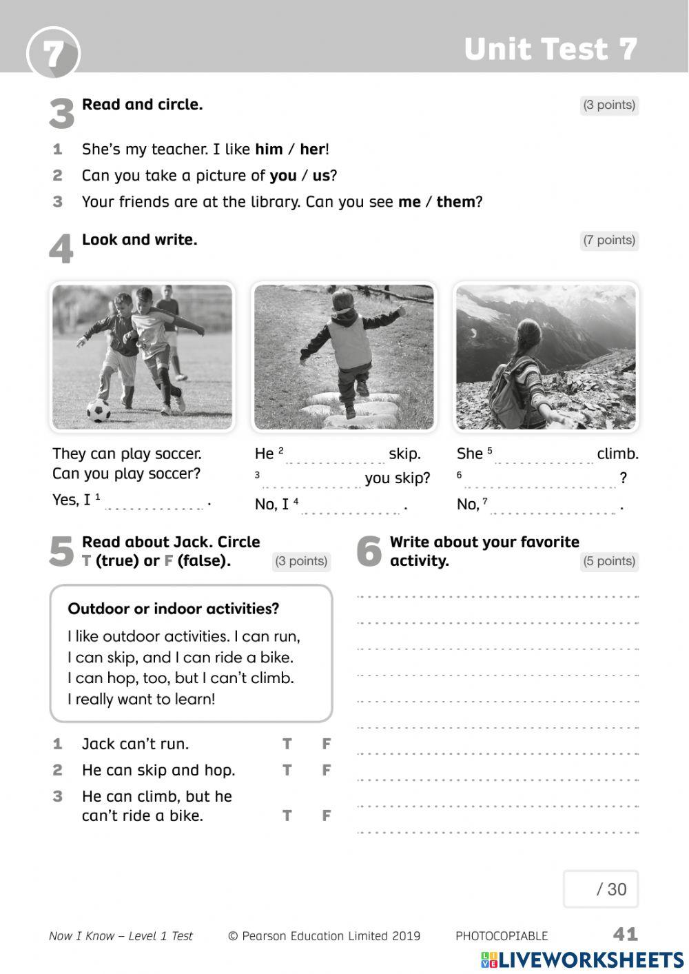 Unit 7 Now, I know 1 online exercise for | Live Worksheets
