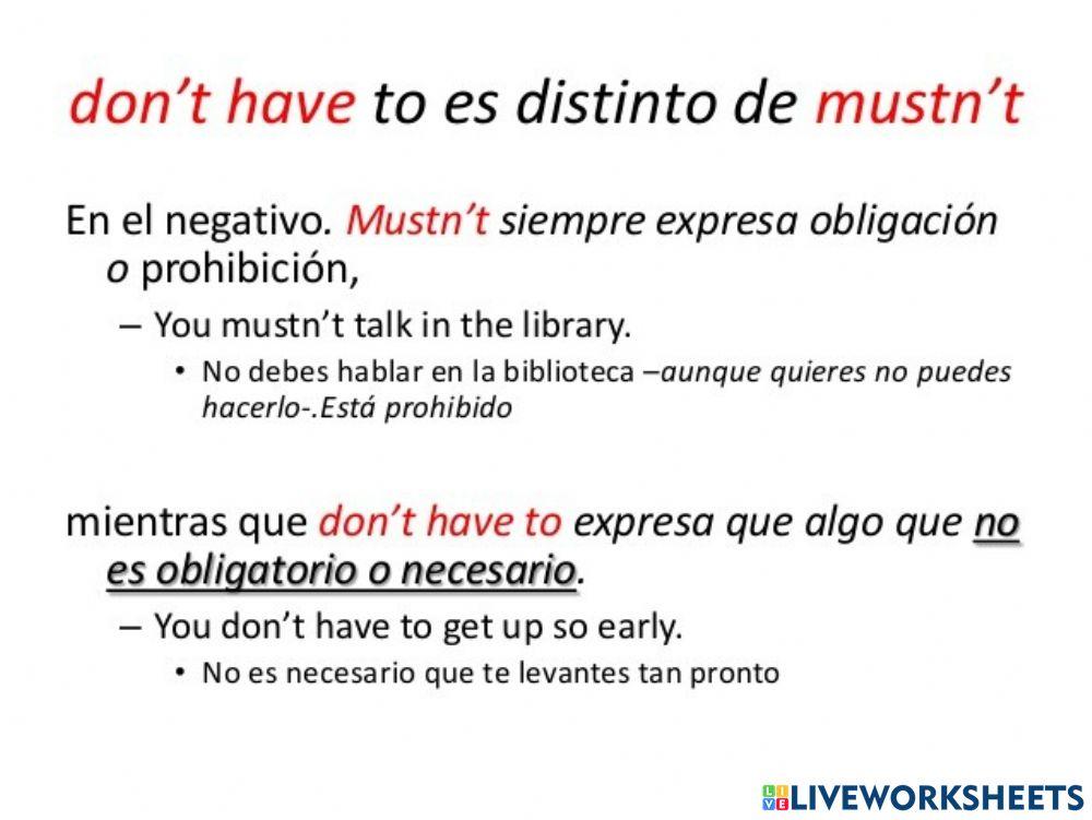 Must have worksheet | Live Worksheets