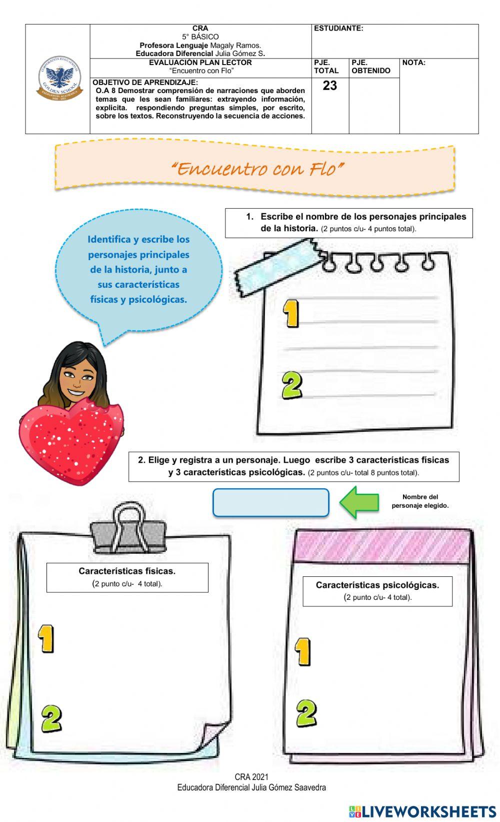 Encuentro con Flo interactive worksheet | Live Worksheets
