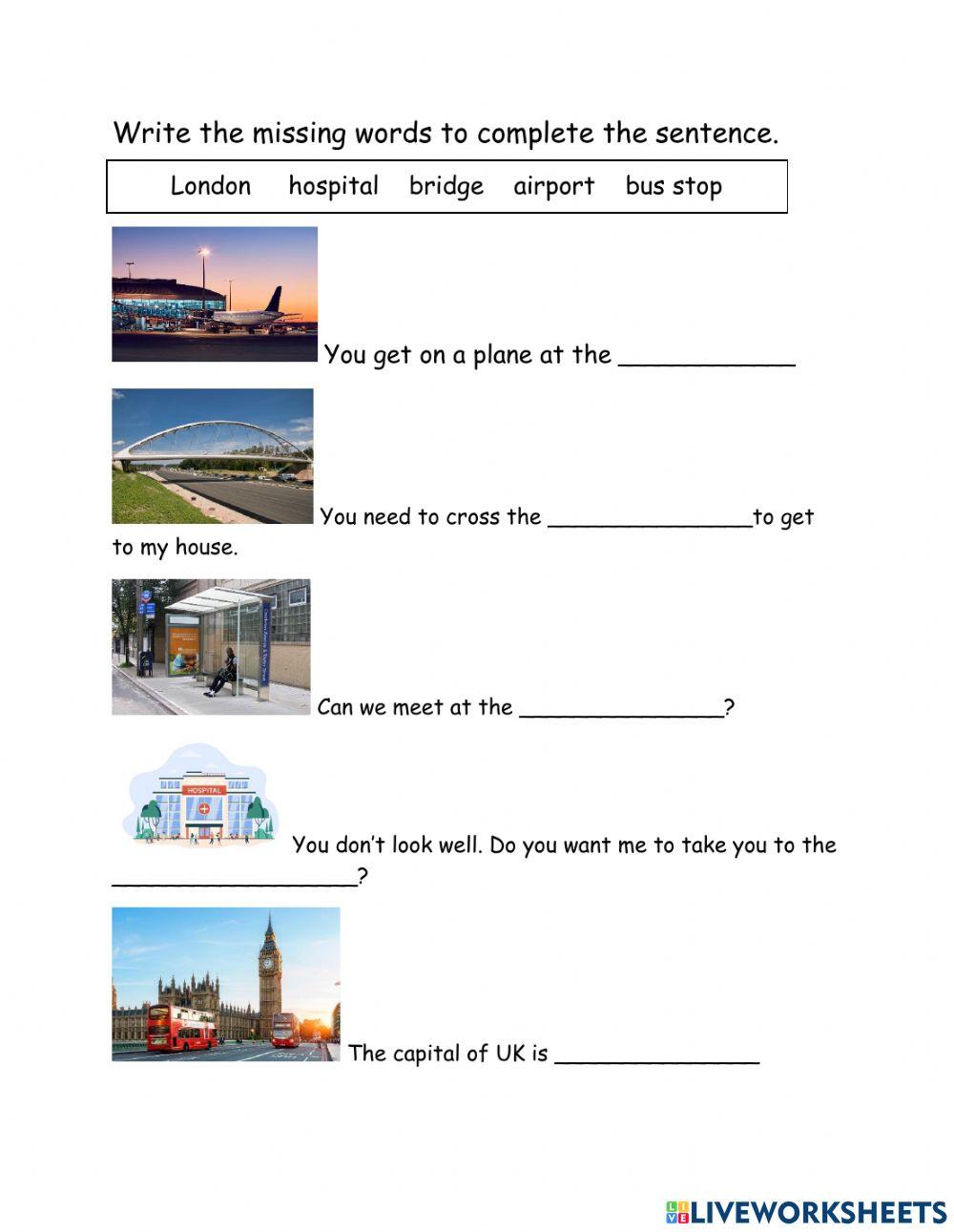 Places online exercise for | Live Worksheets