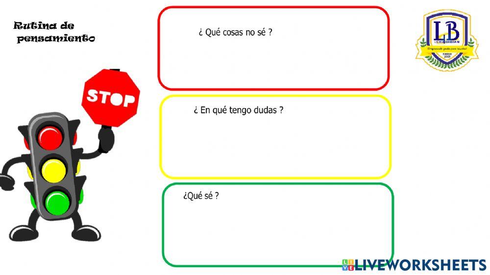 Rutina El Semaforo interactive worksheet | Live Worksheets