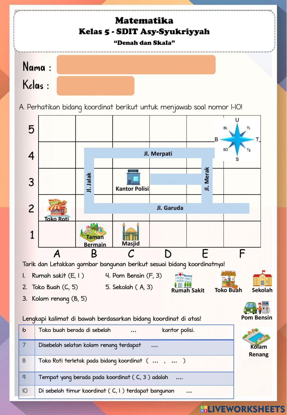 Denah dan Skala activity | Live Worksheets