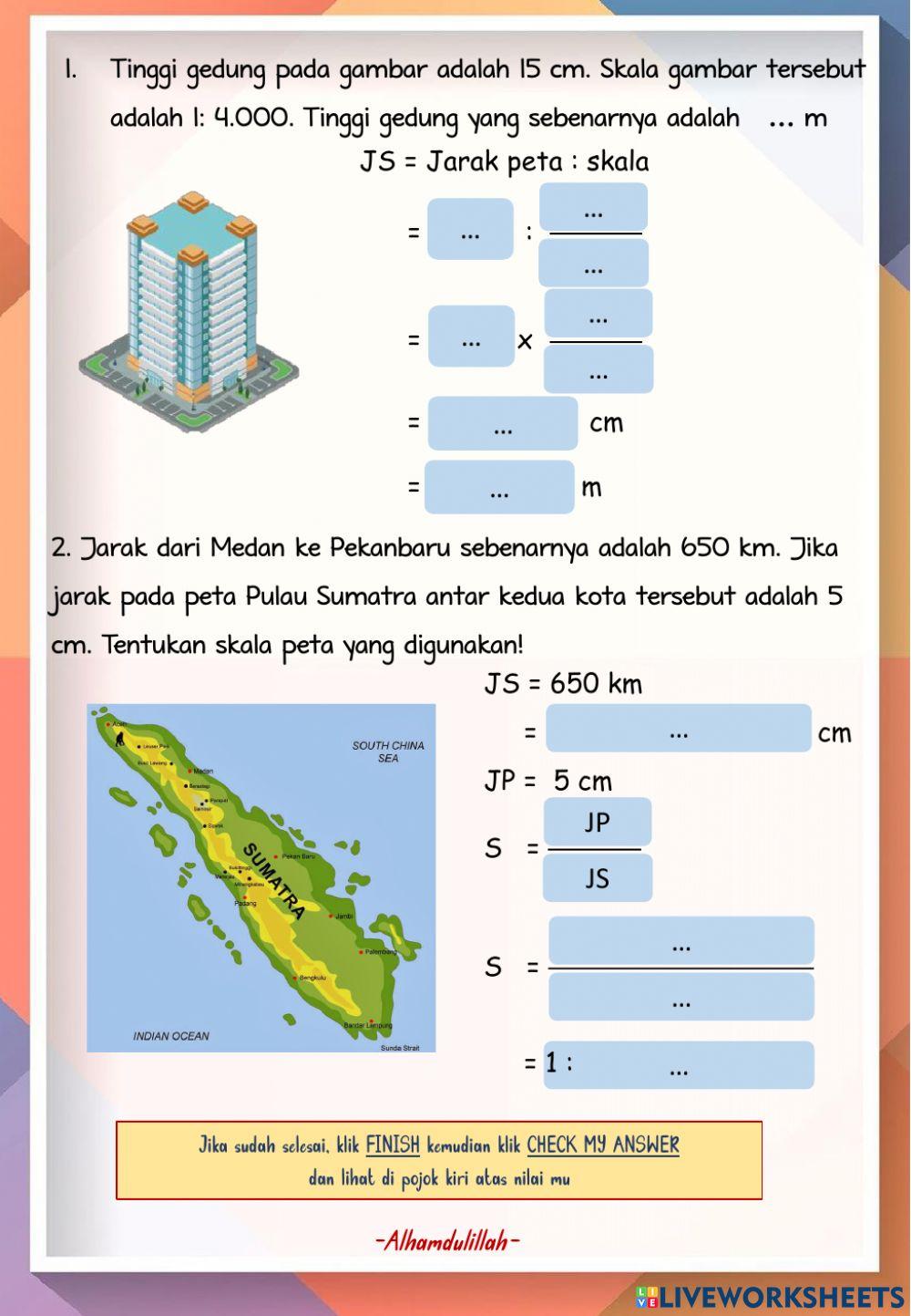 Denah dan Skala activity | Live Worksheets