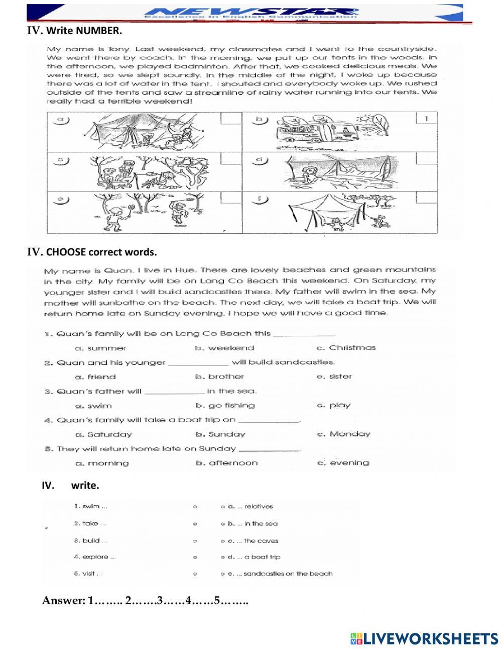5a1 thi lan 2 online exercise for | Live Worksheets