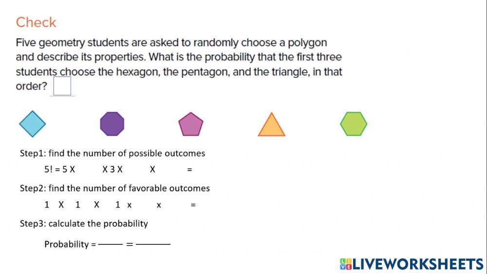 Permutation check 1617024 | Amal Ahmed | Live Worksheets